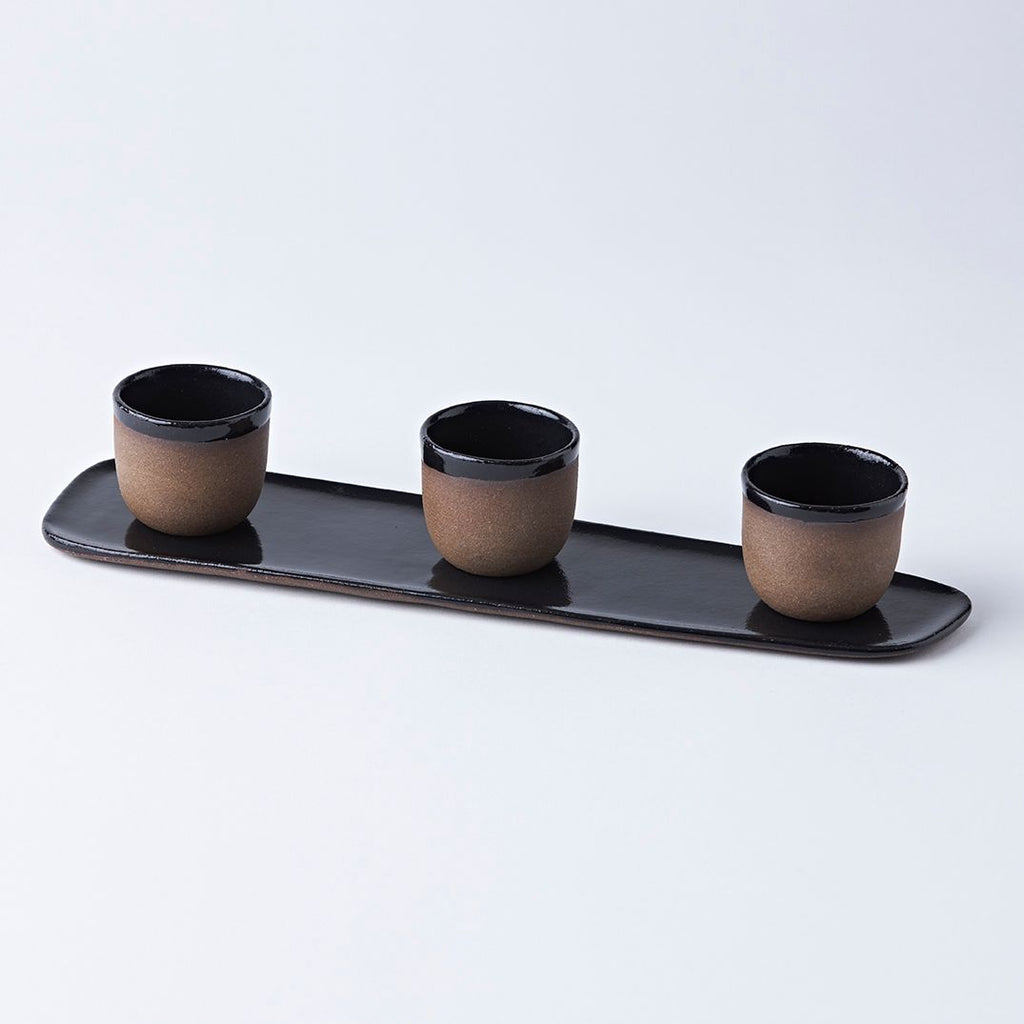 Ramekin Set with matching Contour Slider Tray in black - Ethos Store